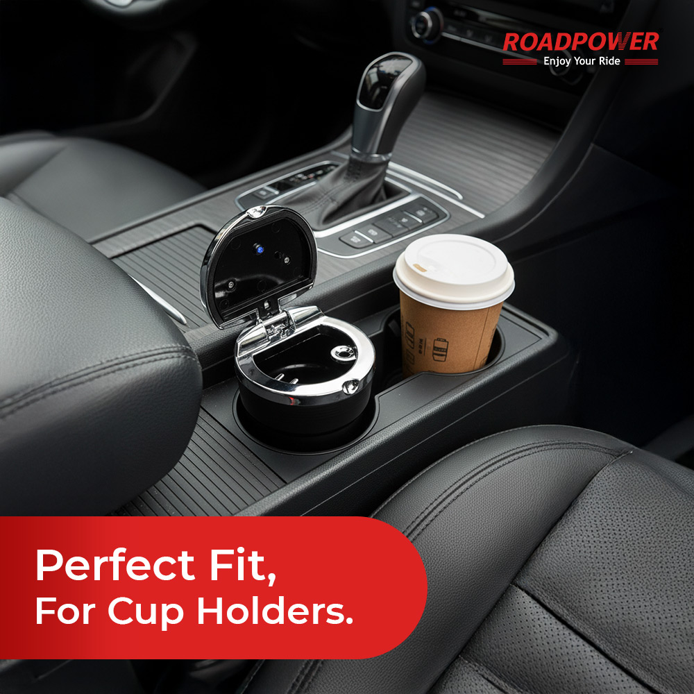 ROADPOWER (RP-ASH-11) Multi-Function Car Ashtray with Blue LED Light ...