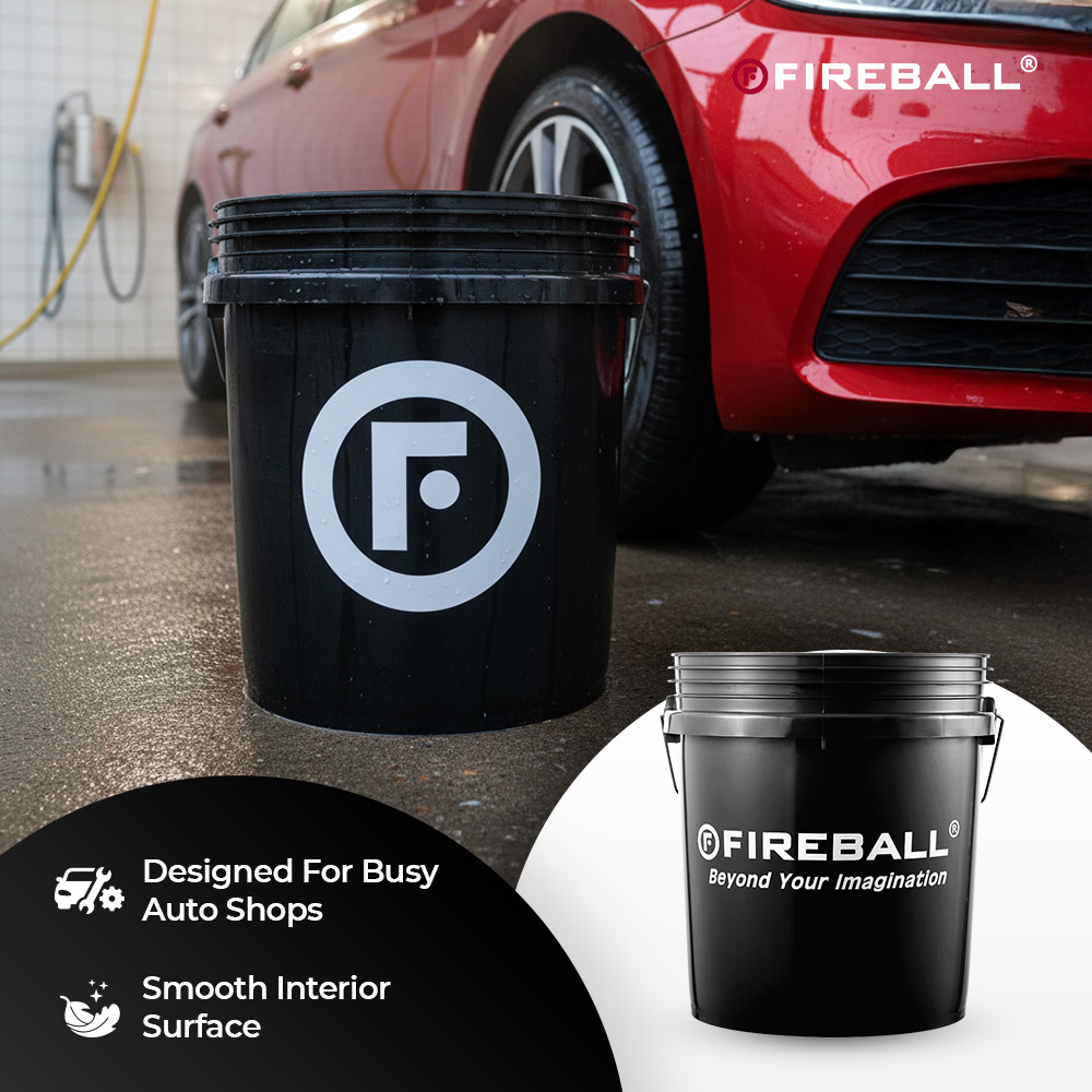 Fireball Wash Bucket 18L, Heavy-Duty Detailing Bucket with Space-Saving ...
