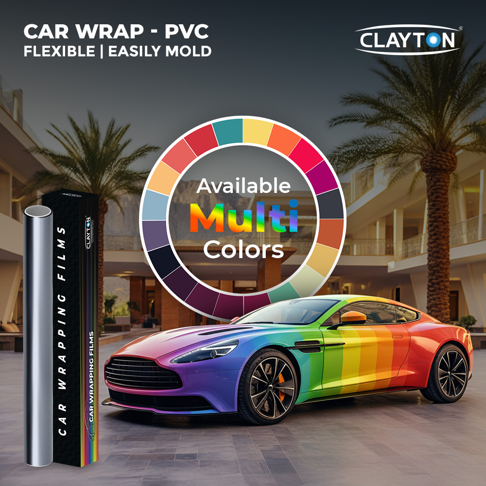 Clayton PVC Vinyl Car Wrap Film, Premium PVC Wrap, Multiple Colors ...