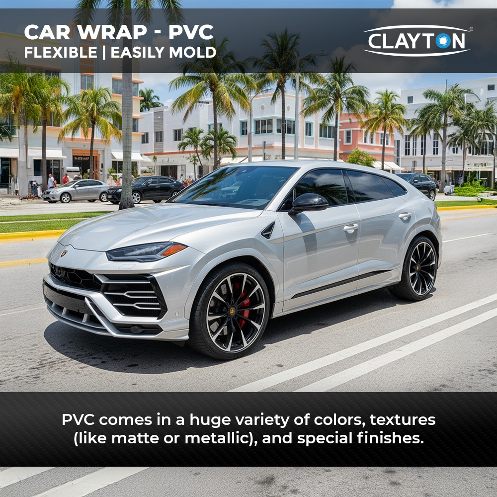 Clayton PVC Vinyl Car Wrap Film, Premium PVC Wrap, Multiple Colors ...