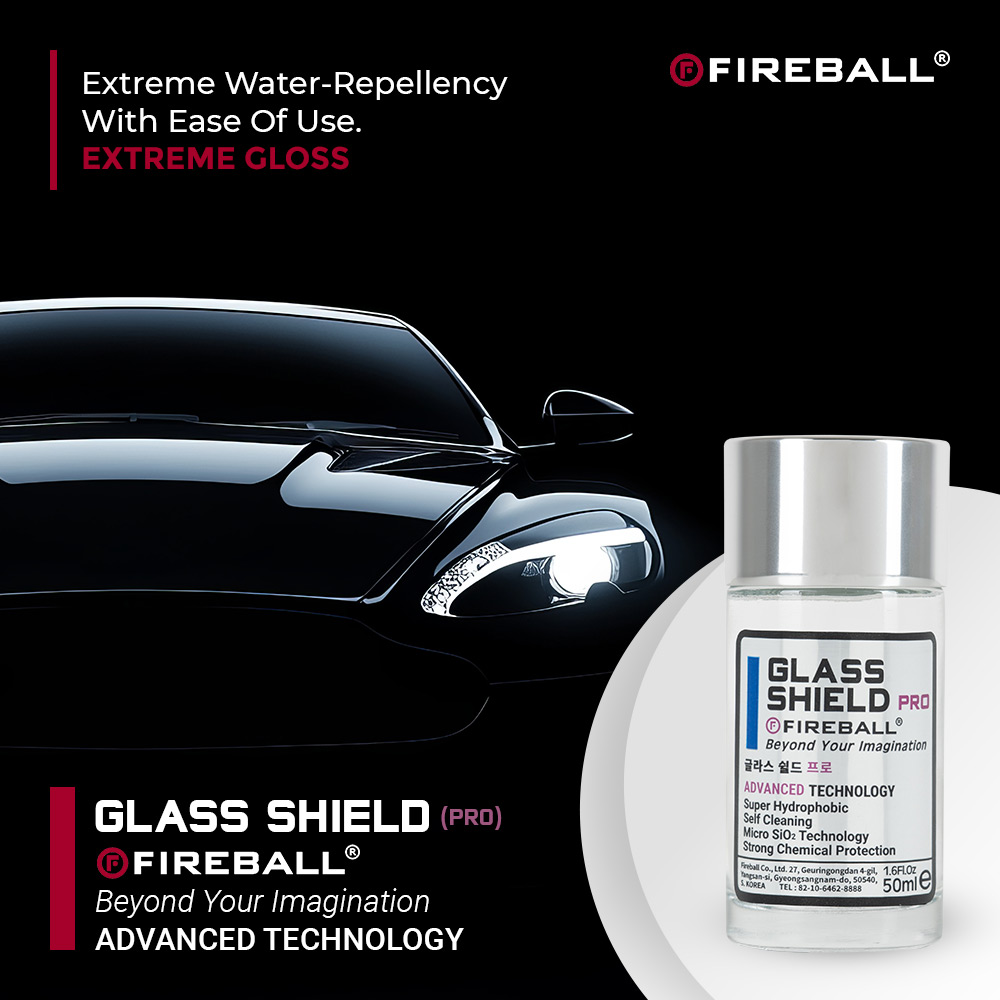 Fireball Ceramic Glass Shield Pro 50ml-Advanced Hydrophobic Glass ...