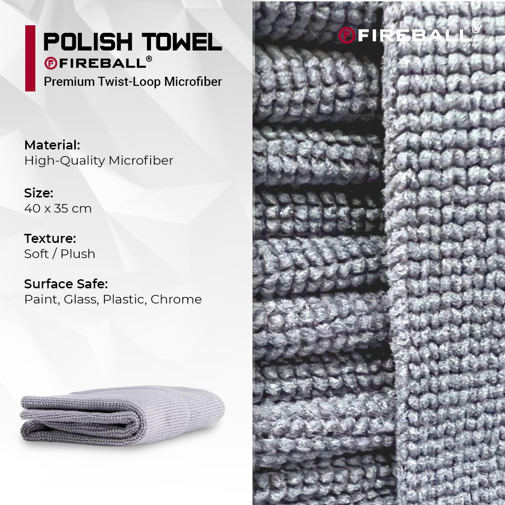 Fireball Polish Towel, Premium Microfiber, Scratch-Free Polishing - Caronic