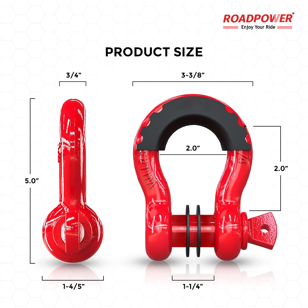ROADPOWER 3/4″ D Ring Shackles (2 Pack) – Recovery & Towing