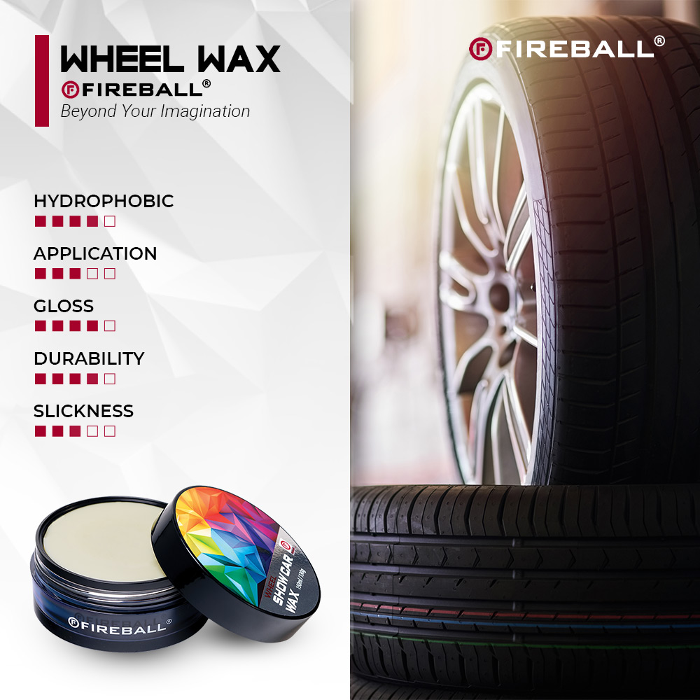 FIREBALL Wheel Wax (Show Car) 150ml, High Gloss Finish & Protective ...